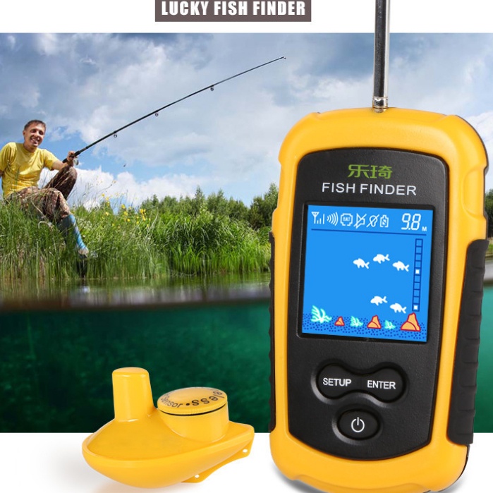 LUCKY LCD Color Screen Portable Wired Fish Finder 100M Depth Range ...