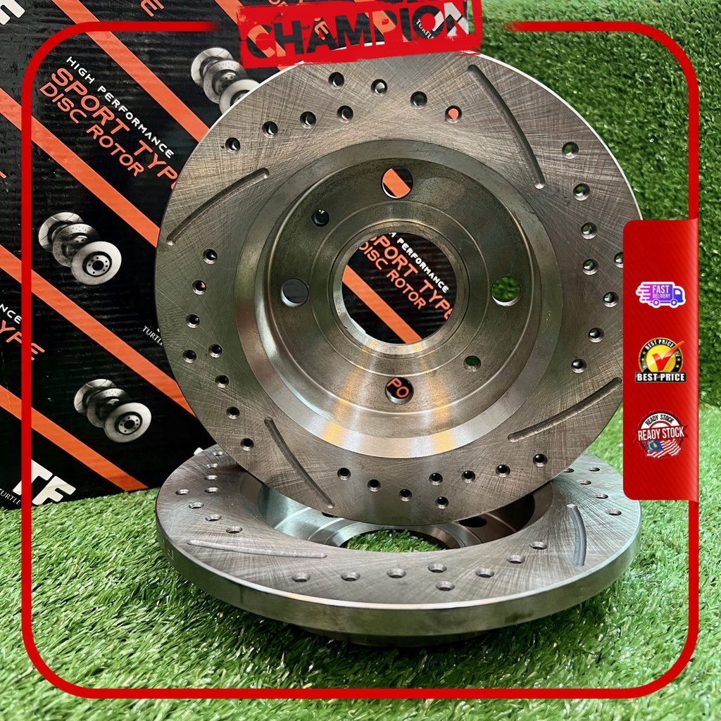 ORIGINAL TF THAILAND DRILLER & SLOTTED SPORT DISC ROTOR FOR PERODUA ...