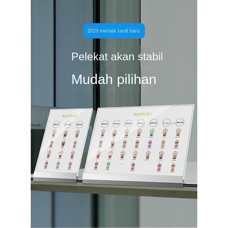 A3 Acrylic Stand Desktop Ordering Billboard Metal Stainless Steel Bar ...