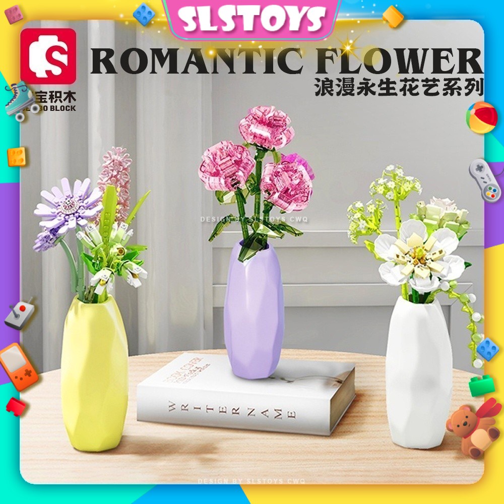 Sembo Block 611065-67 Romantic Flower Florist Building Bricks Toy Boy ...
