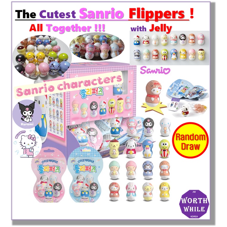 Sanrio Roly Poly Toy with Jelly /Sanrio Characters Flippers /Kitty ...