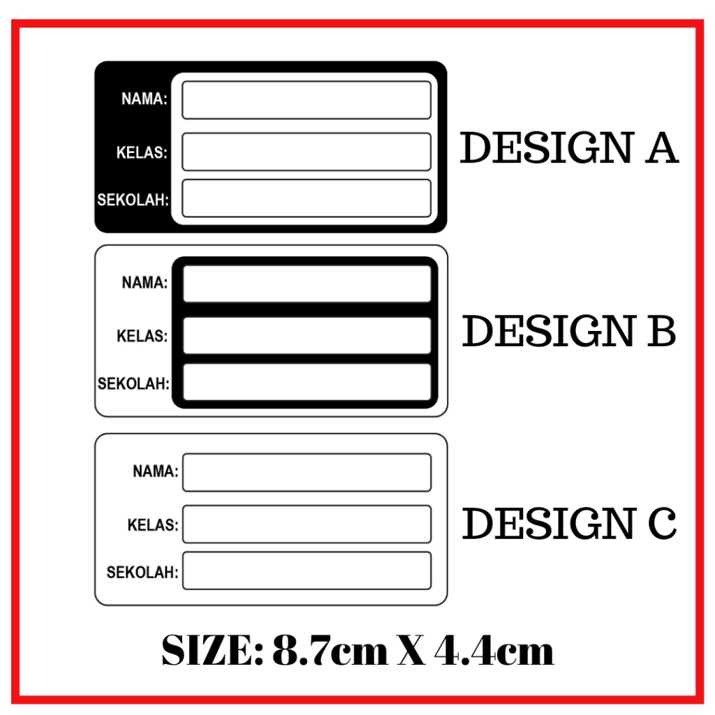 30pcs per set Sticker Nama Stiker Kelas Buku Sekolah | Shopee Malaysia