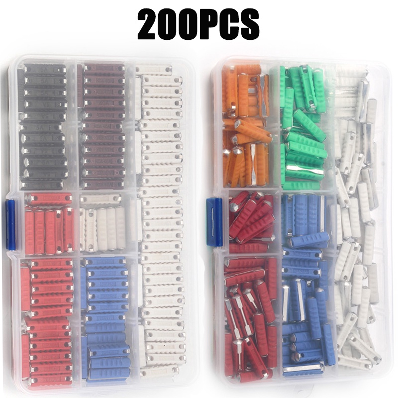 200pcs Classic Car Auto Fuses Kit 5/8/16/25/40A Automotive Ceramic ...