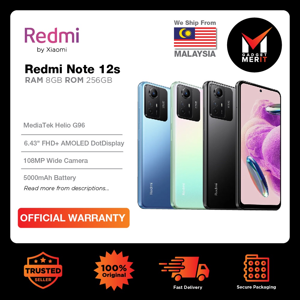 Xiaomi Redmi Note 12S Smartphone | Mediatek Helio G96 | 6.43" IPS LCD ...
