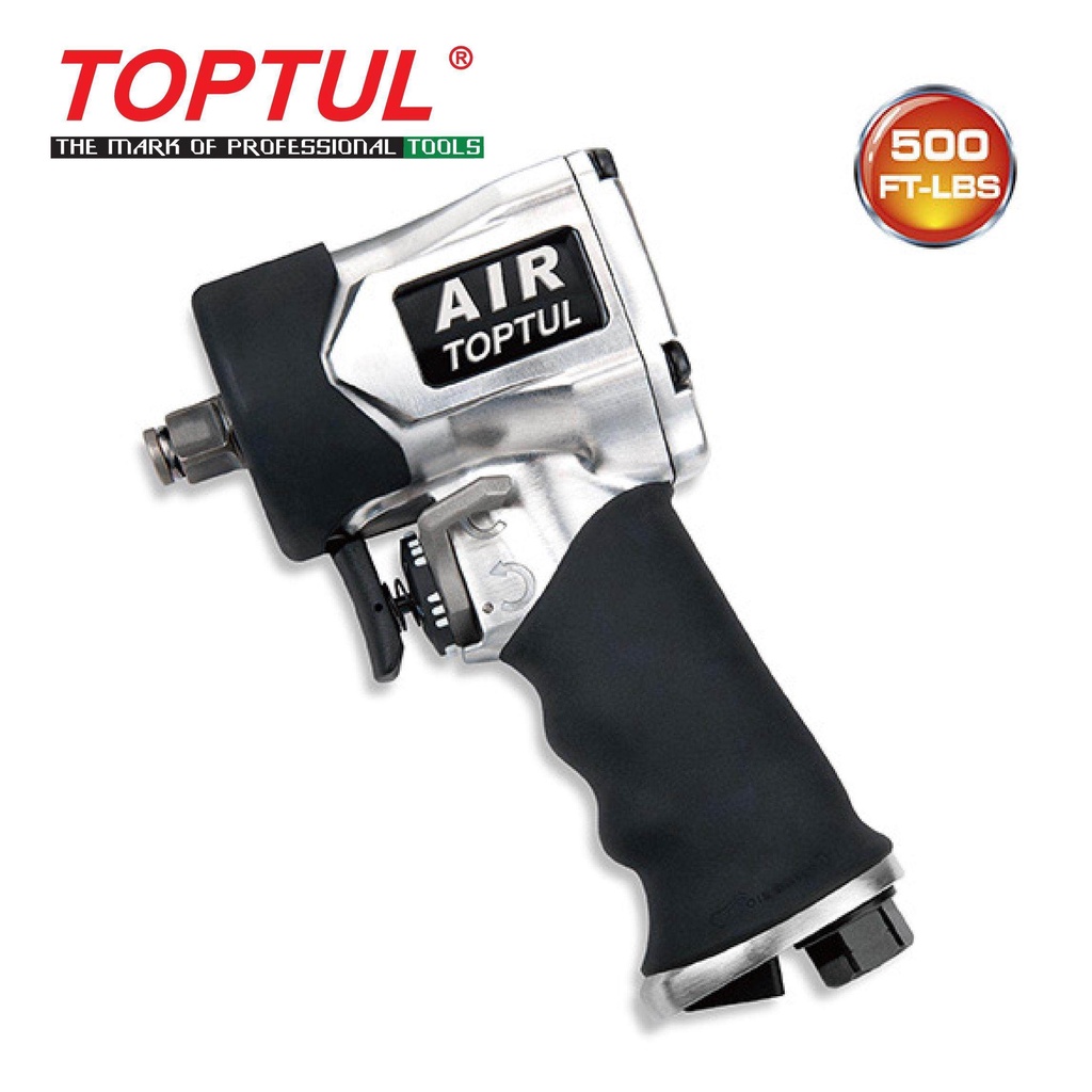 TOPTUL 1/2" DR. Super Duty Air Impact Wrench - Max. Torque 500 Ft-Lb ...