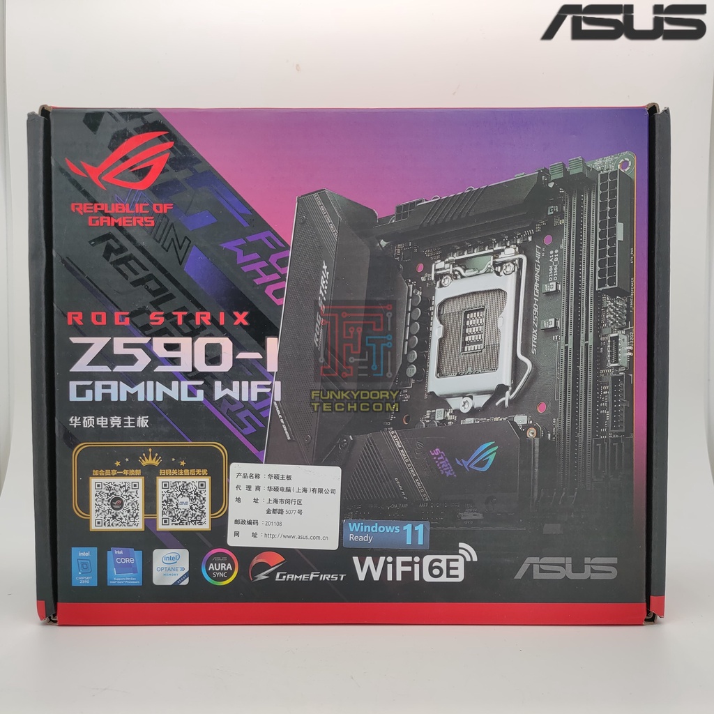 Asus ROG STRIX Z590-I GAMING WIFI Mini ITX LGA1200(10/11th Gen ...