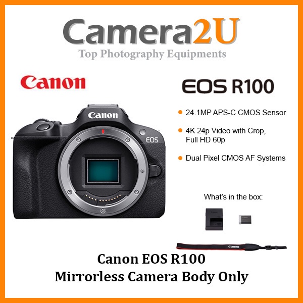 Canon EOS R100 Mirrorless Camera Body Only +32GB | Shopee Malaysia