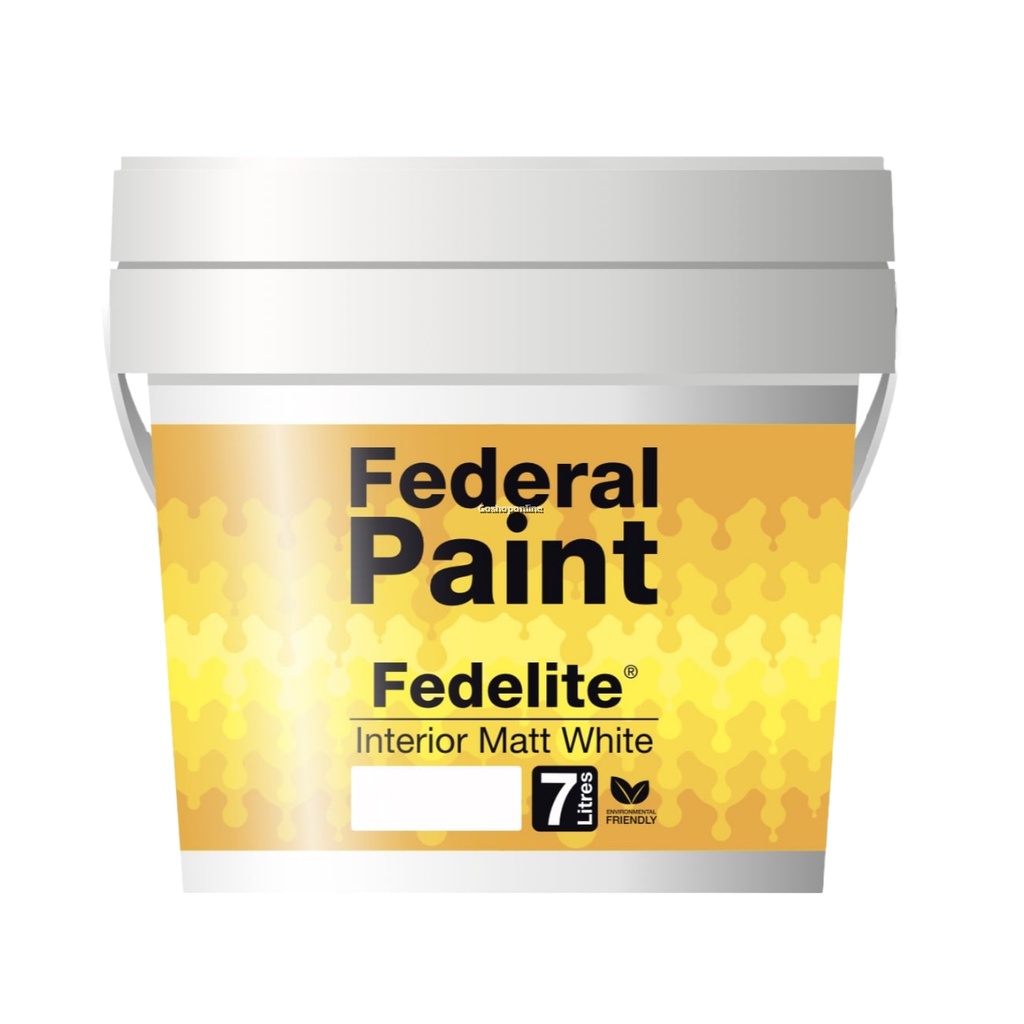 (7L) FEDERAL FEDELITE EMULSION INTERIOR WALL & CEILING PAINT (WHITE ...