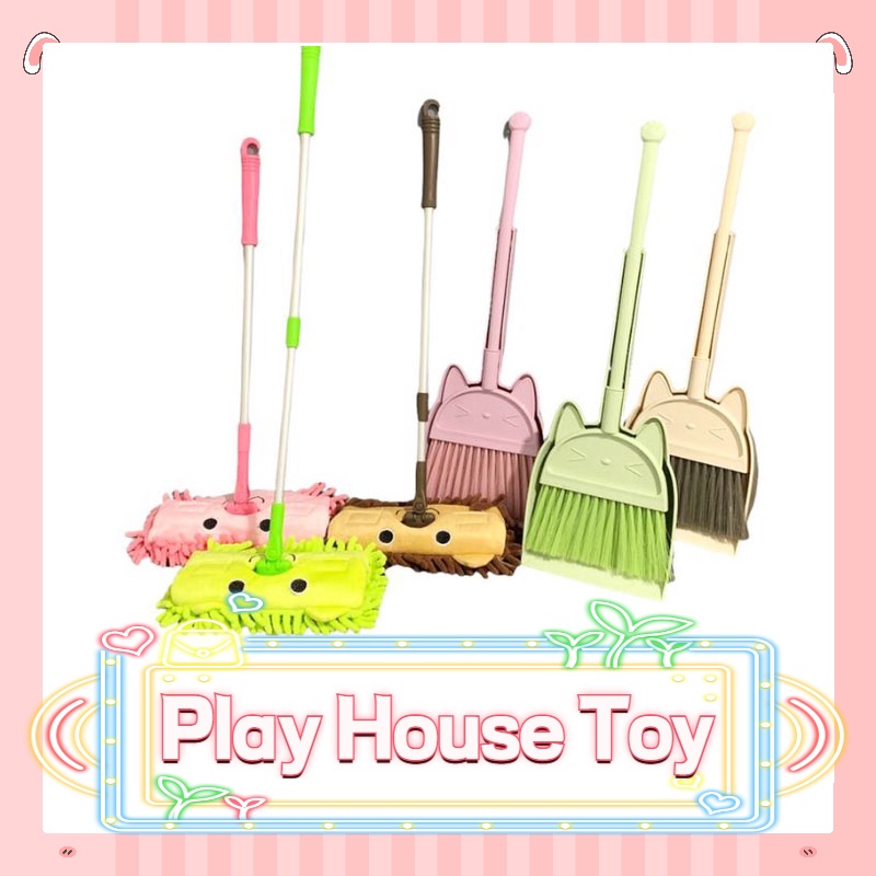 Mini Mop Broom and Dustpan Set Stretchable Learning Sweeping Tool ...