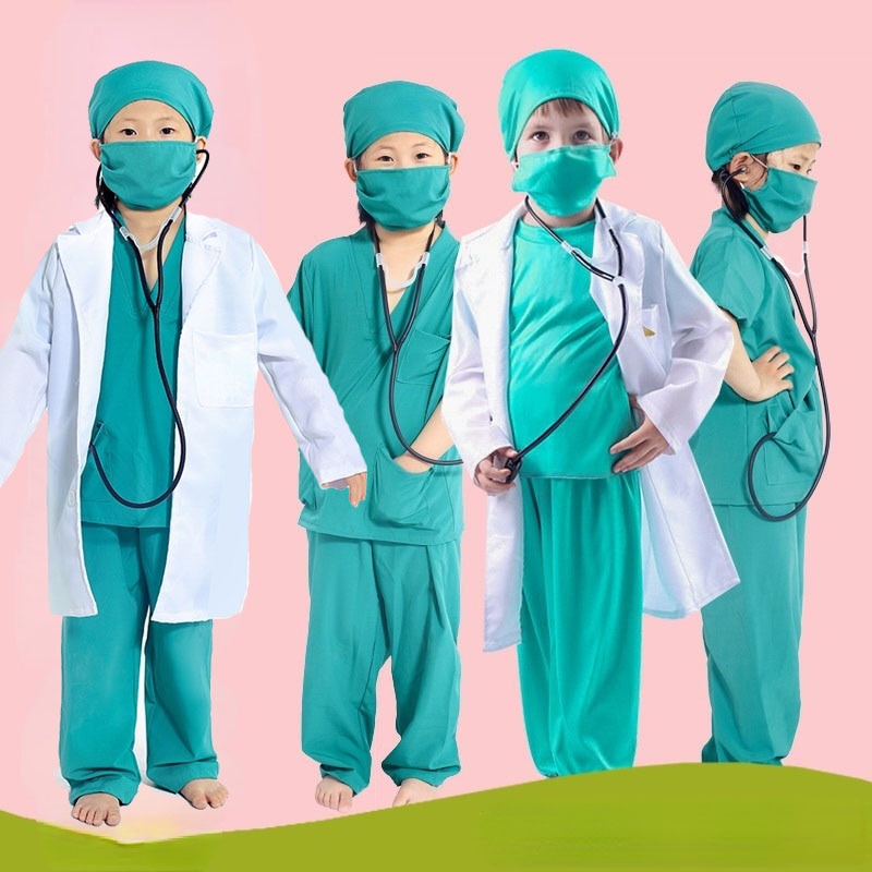 Kids Surgeon Doctor Nurse Shirt Pants Coat Suit Boys Girls Halloween ...