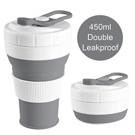 Collapsible Cup 450ml Silicone Portable Foldable Coffee Tea Cup Outdoor ...