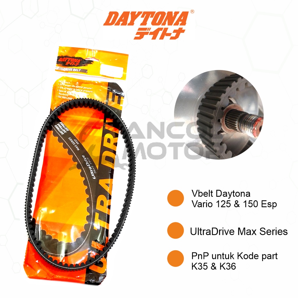 Daytona V Belt Vario 125 150 ESP PCX Van Belt Vbelt CVT Racing Timing ...
