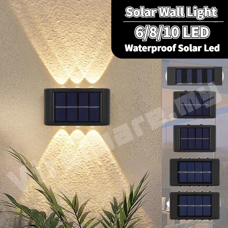 Raya 2PCS LED Solar Wall Light Waterproof Solar Led Light for Courtyard ...