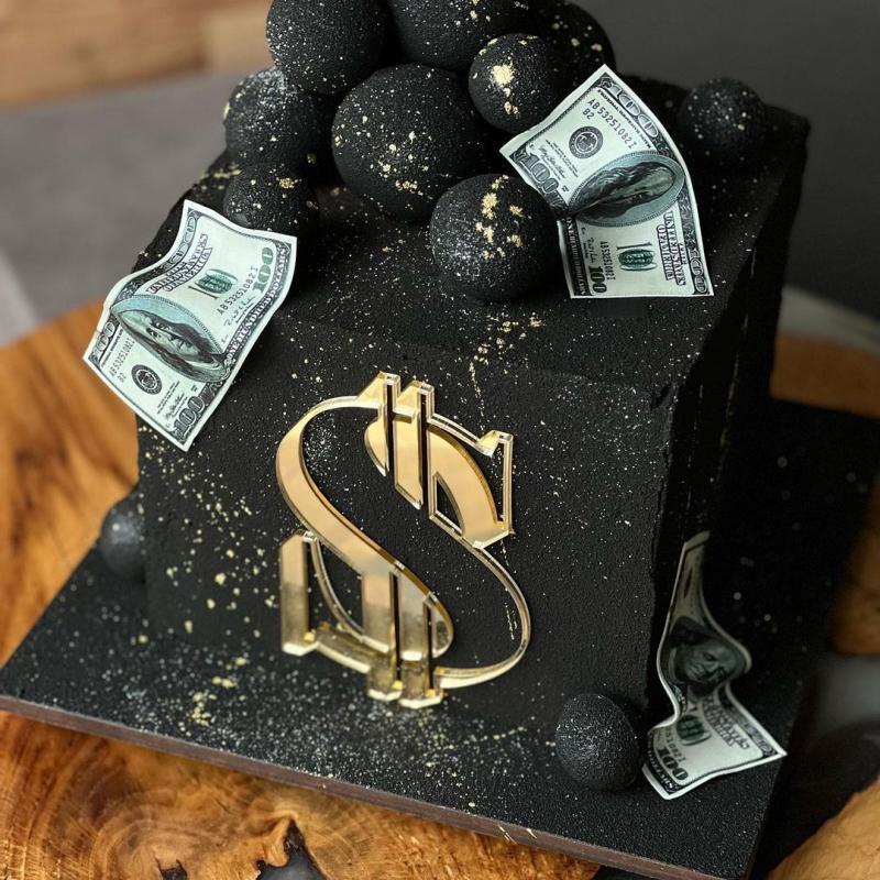 Gold Acrylic Money Cake Toppers Cake Decoration Happy Birthday Party ...