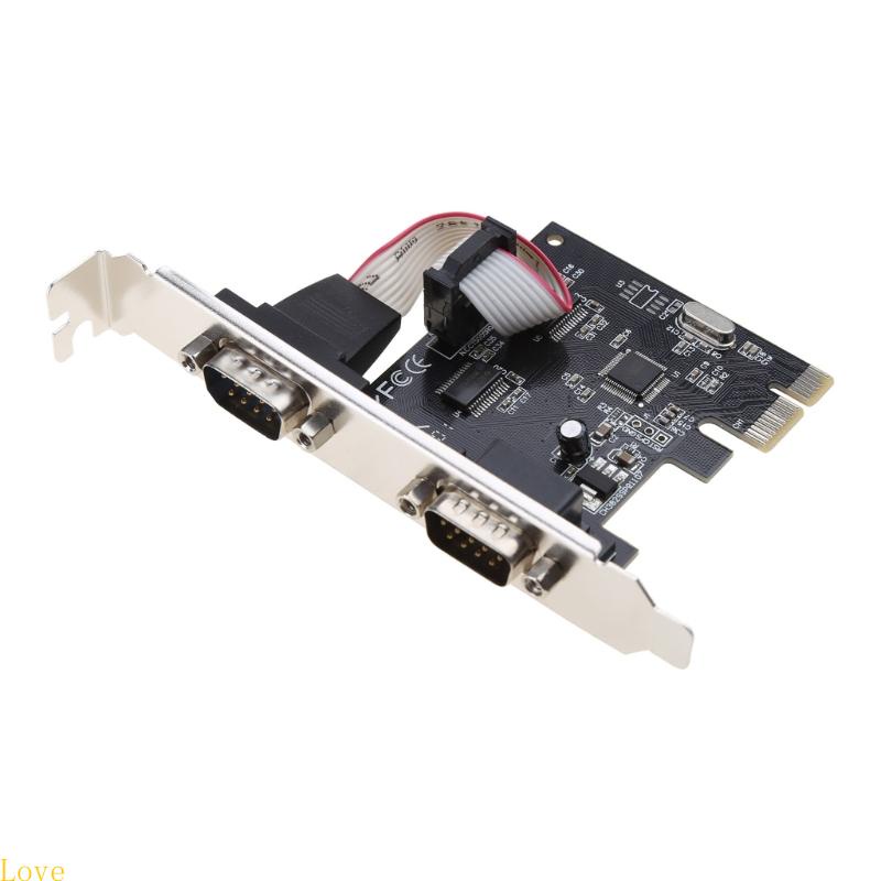 Love PCIE 2 Port Serial Expansion Card PCI for Express PCI-E to DB9 x2 ...