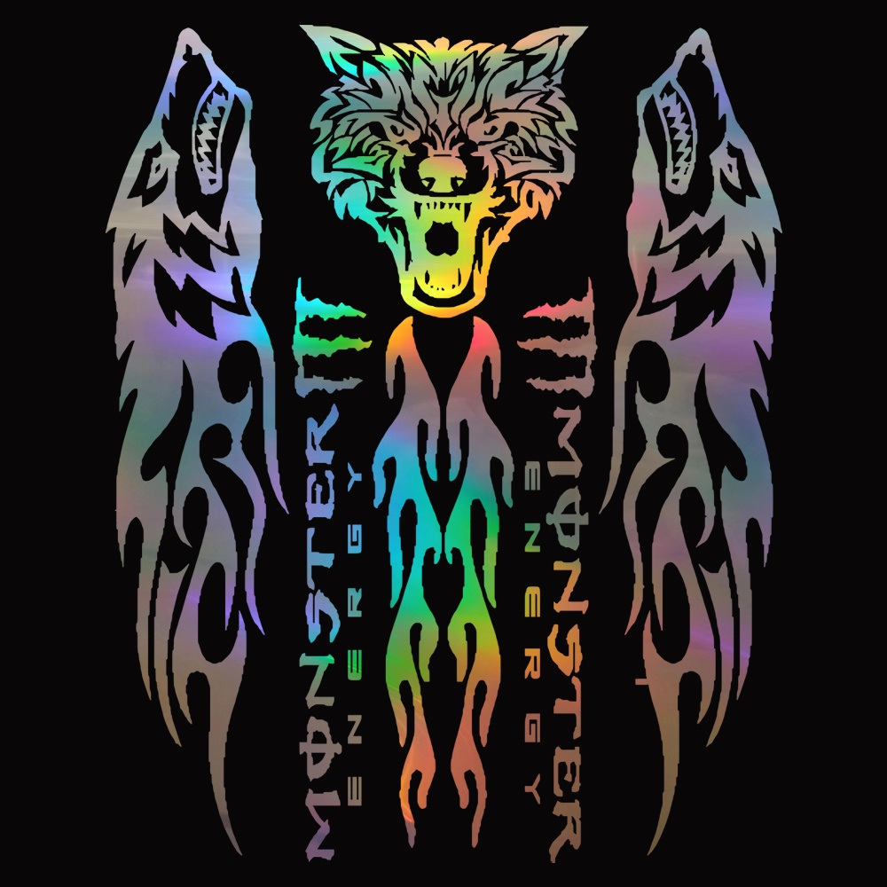 Motorcycle Personalized Stickers Reflective Waterproof Stickers Wolf ...