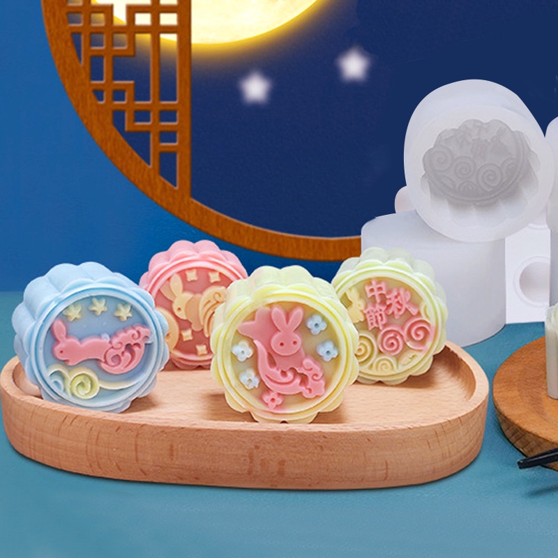 Mid-Autumn Festival Jade Rabbit Moon Cake Mold Silicone DIY Snowy ...
