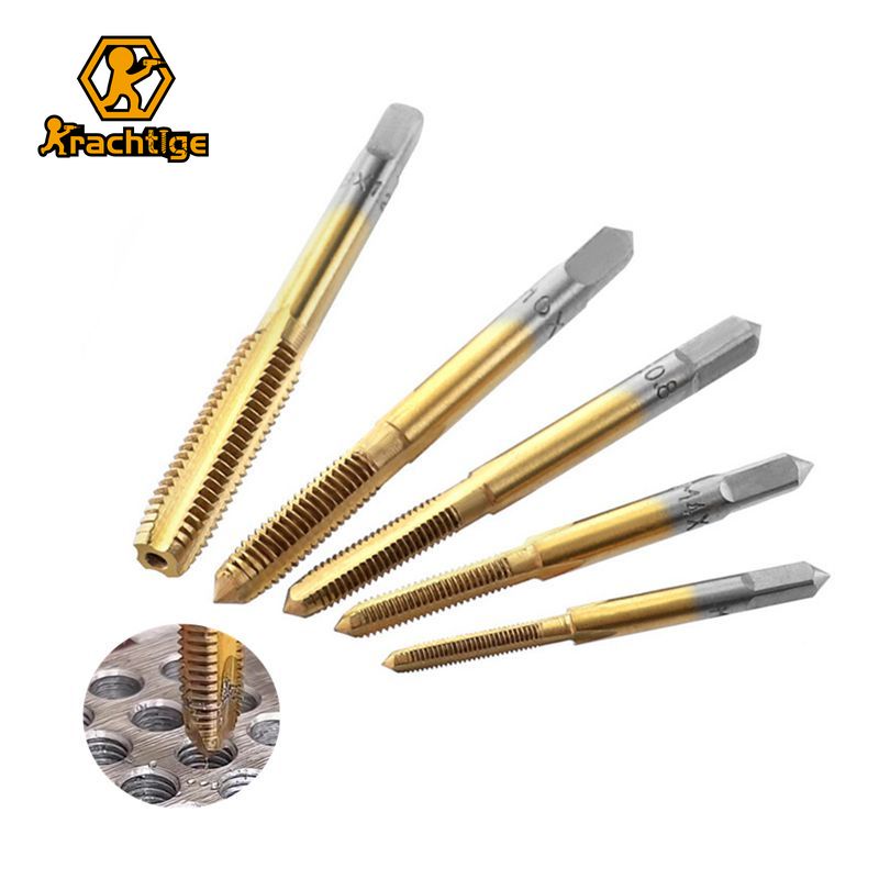 Krachtige 5Pcs Straight Thread Tap High Speed Steel Hand Tap Drill Bit ...