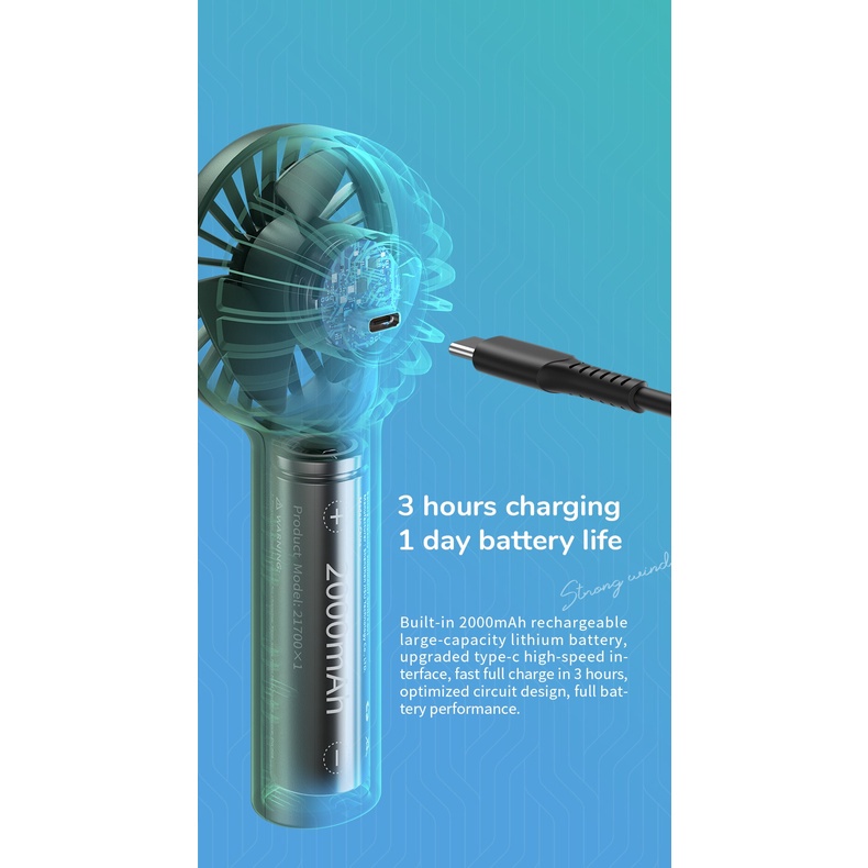 JisuLife Handheld Fan Life3 (Handheld Mini USB Fan - 4000mAh) F2B ...
