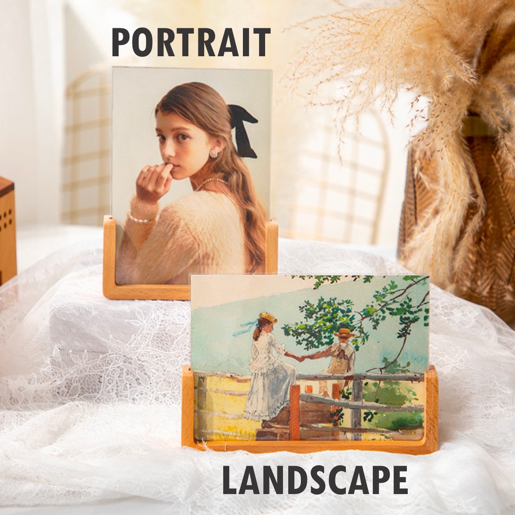 Premium Quality U-Shaped Wooden Photo Frame Stand with Acrylic Board ...