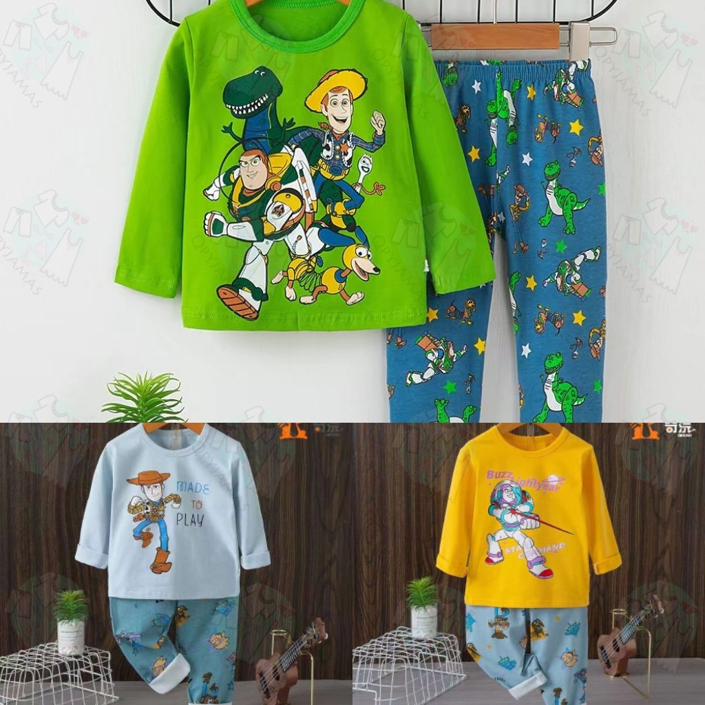 QPyjamas Kids Toy Story Budak Pajamas Set Sleepwear Long Sleeve Long ...