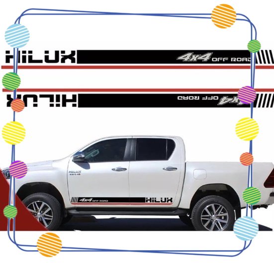 (Ready Stock ) 4x4 Stripe Toyota Hilux Car Vinyl Sticker | Shopee Malaysia