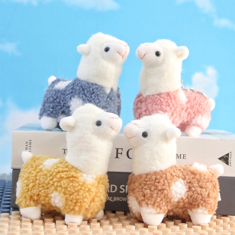 12CM Cute Alpaca Keychain Plush Easter Llama Plushie Goat Pendant Mini ...