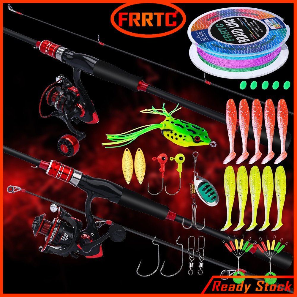 FRRTC Fishing Rod Reel Set 1.65m/1.80m Spinning Fishing Rod Metal Spool ...