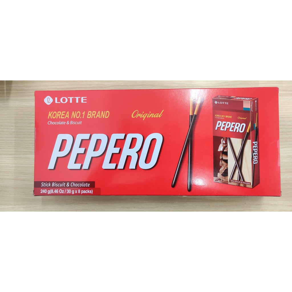Lotte Pepero Original Chocolate BIGPACK 240g (Made in Korea) | Shopee ...