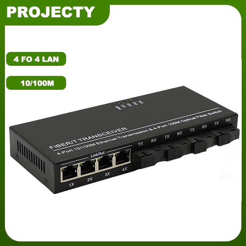 Media Converter 4 Port FO 4 Port LAN Switch Fiber Optic Converter Fiber Optic 10/100M | Shopee ...