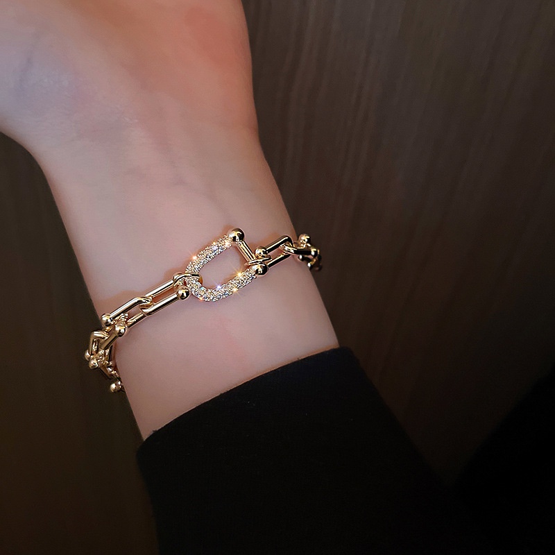 New Style Fashionable Personality Classy Diamond-Studded Chain Titanium ...