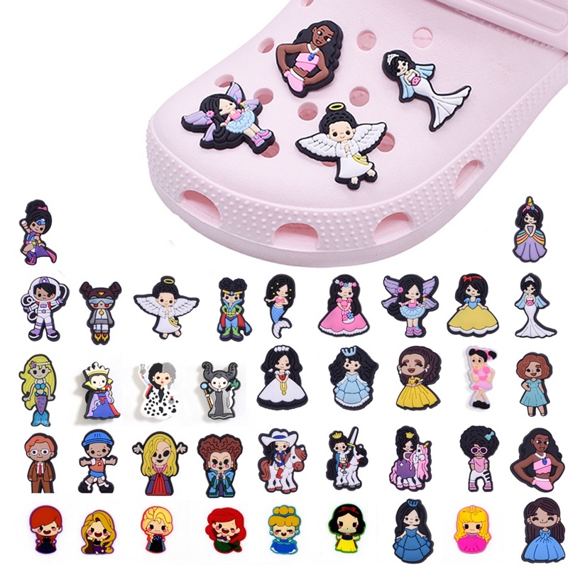 Croc Jibbit Cartoon Princess DIY Cute Disney Girl Pattern Charm Trend ...
