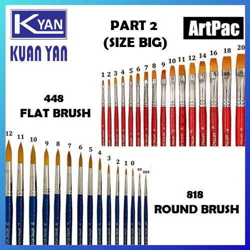 (PART 2) Artpac Nylon Brush Round / 818 Round And 448 Flat / Berus ...