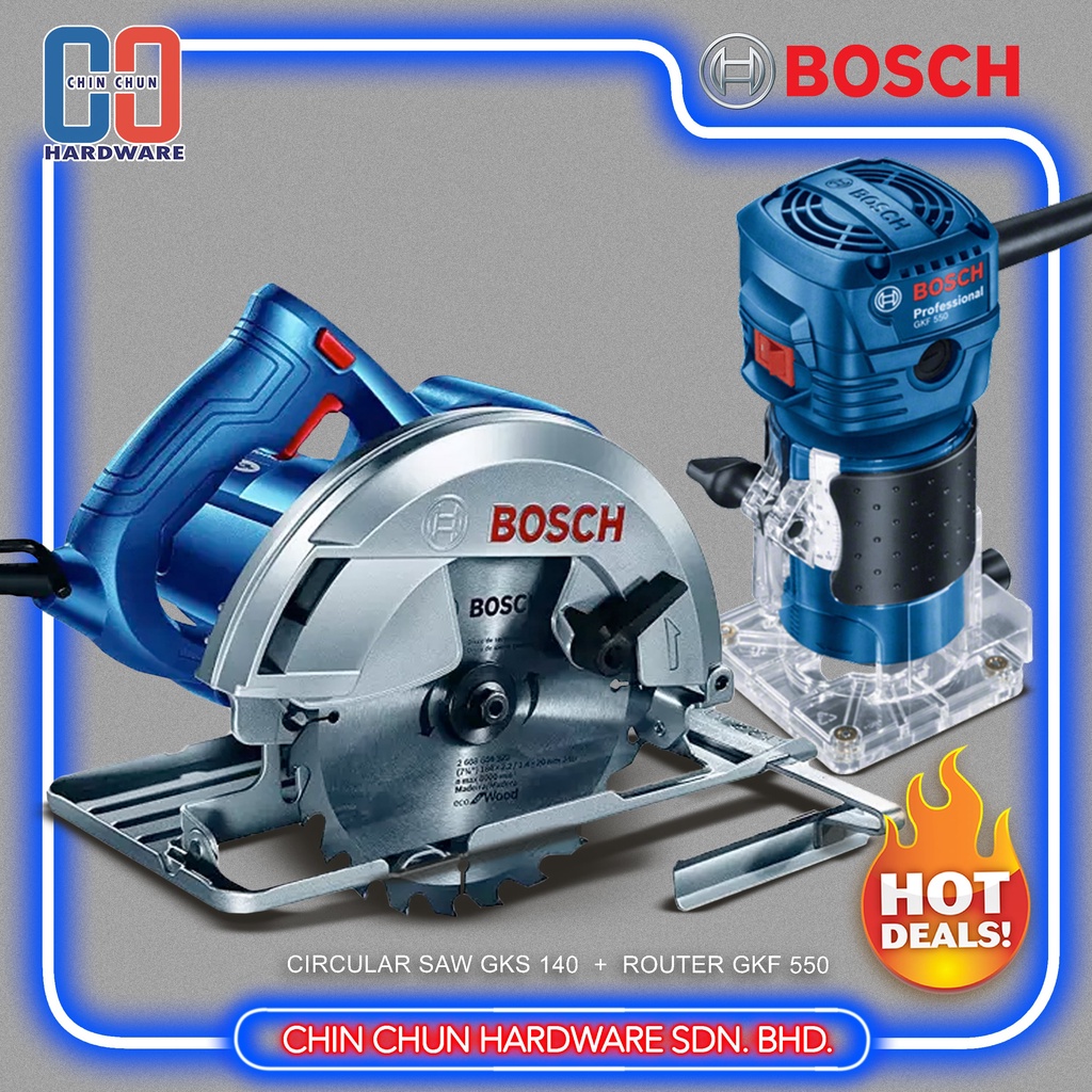 *VALUE COMBO* BOSCH GKS 140 CIRCULAR SAW + GKF 550 ROUTER | Shopee Malaysia