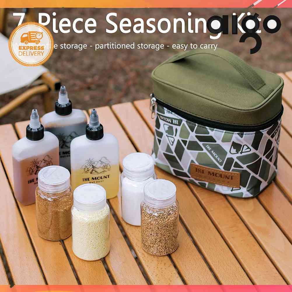 BBQ Jar Spice Storage Bag Portable Spice Box Container Outdoor Barbecue ...