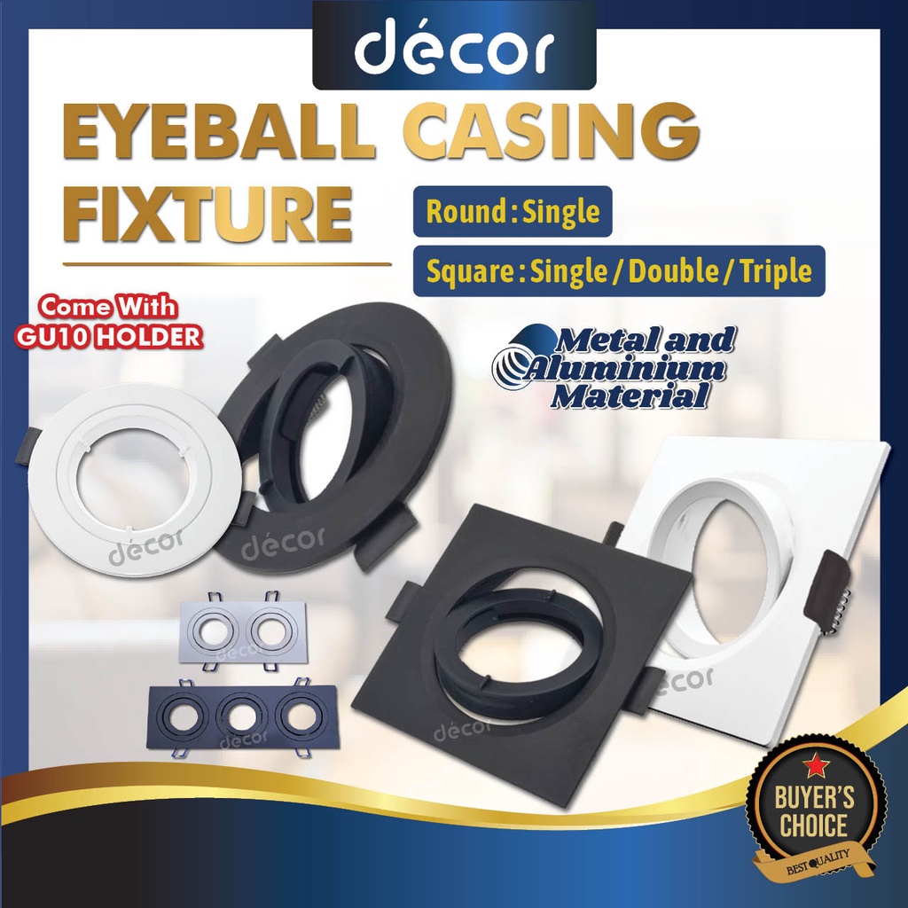 LED Eyeball Fitting Recessed Spotlight GU10 MR16 Casing Eye ball Frame ...