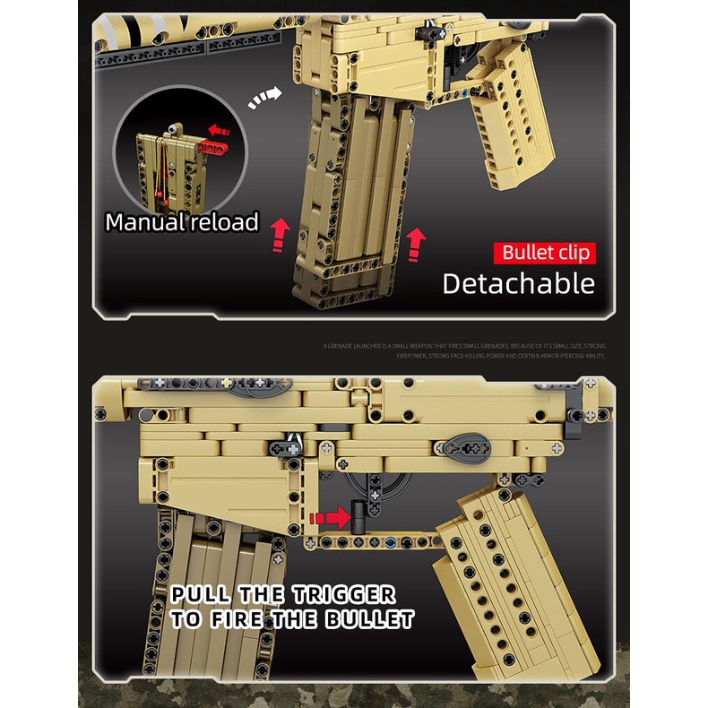 Mould King 14015 Military FN SCAR Gas Automatic Building Block | 1,369 ...