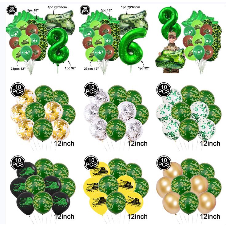 Military Theme Balloon Set Birthday Wedding Party Decoration Tank Army ...