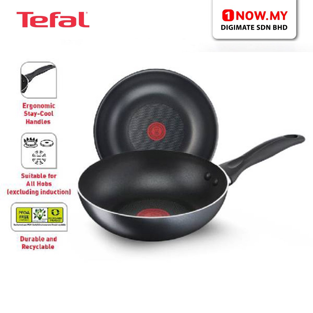 TEFAL 20cm Deep Frypan Cookware B2250295 | Cook & Clean Series Non Stick Perfect Heat Diffusion ...