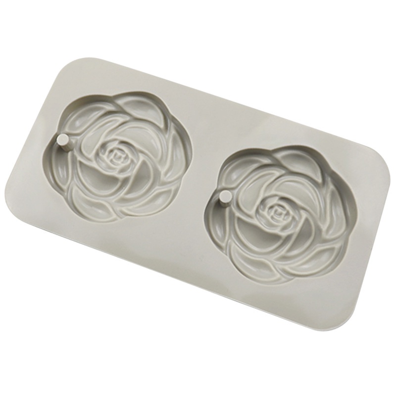 2 Cavity Camellia Silicone Mold Aromatherapy Gypsum Mold Wax Sheet Mold ...