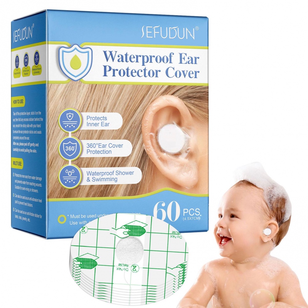 Ear Covers For Shower, Baby Waterproof Ear Protection Sticker, Newborn ...
