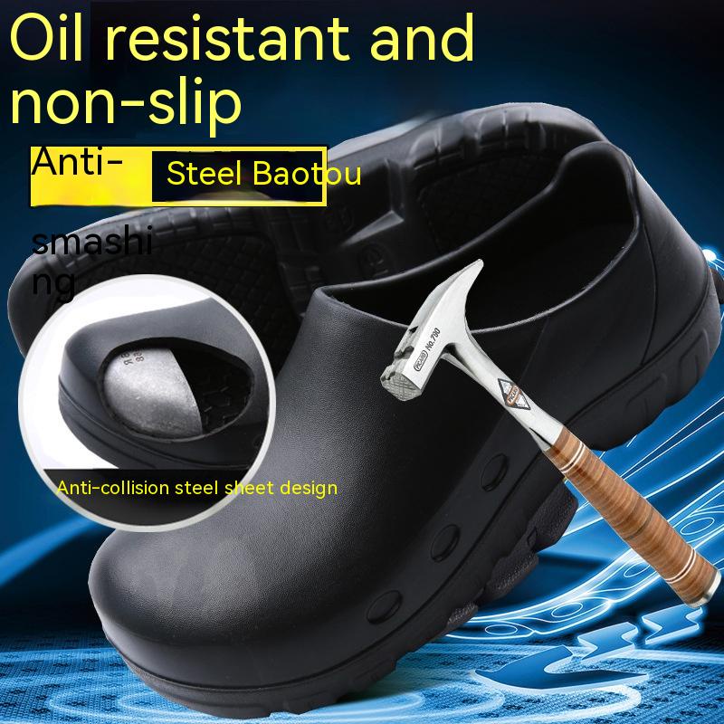Anti-smashing Steel Toe Canteen Chef Work Shoes Hotel Kitchen Shoes ...