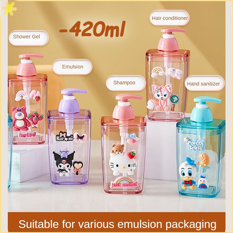 420ml Cute Doraemon Sanrio Plastic Liquid Hand Sanitizer Bottle Lotion ...