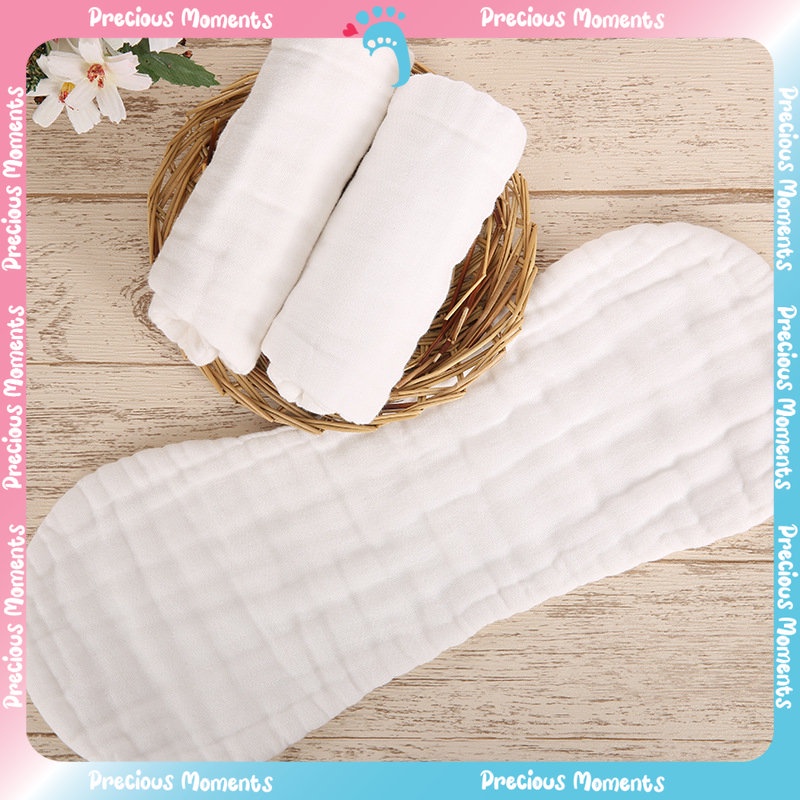 PM 12-layers Newborn Baby Nappy Inserts Washable Reusable Cotton Diaper ...