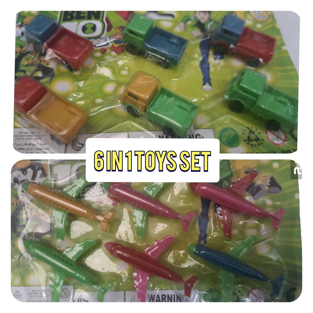 KAPAL TERBANG & LORI MINI MAINAN 6 IN 1- MINI LORRY & AIRPLANE TOY ...