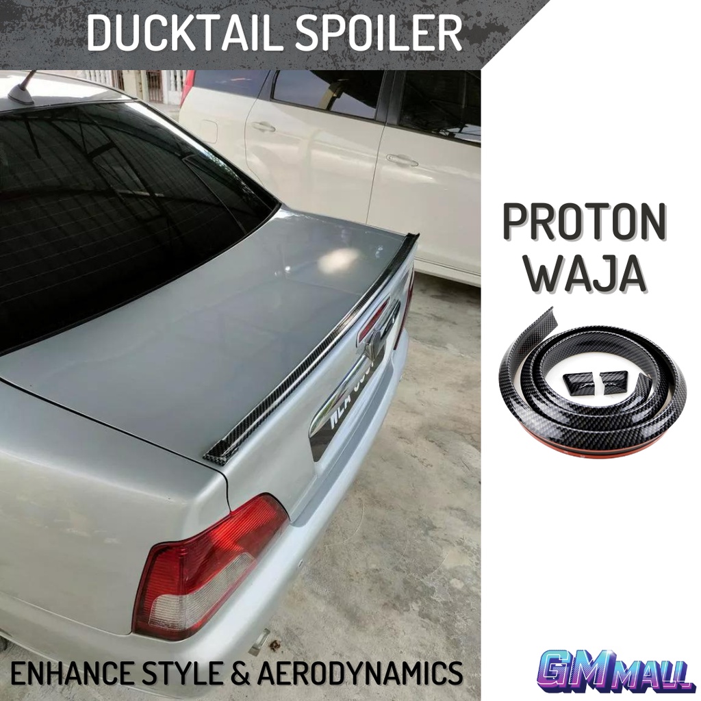 PROTON WAJA REAR BOOT BONNET DUCKTAIL SPOILER Rubber Bumper Roof Tail ...