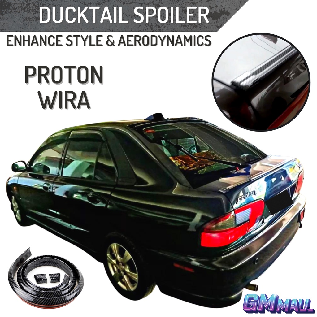 PROTON WIRA SAMURAI REAR BOOT BONNET DUCKTAIL SPOILER Rubber Bumper ...