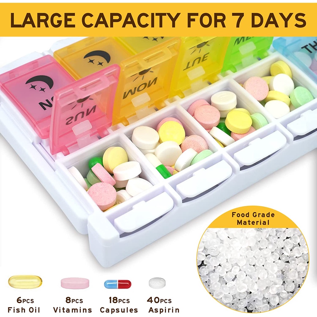 READY STOCK Bekas Simpan Ubat Pil 7 Hari Pill Box Organizer 7 Day 2 ...