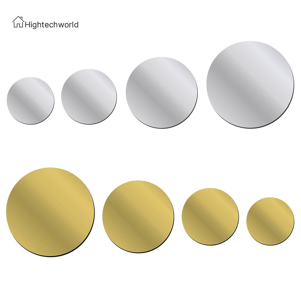 [Hightechworld.my] 3D Acrylic Mirror Sticker Adhesive Round Circle ...