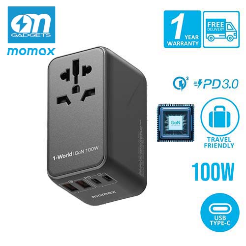 Momax 1-World 100W GaN 4 ports + AC Travel Adapter UA10 | Shopee Malaysia